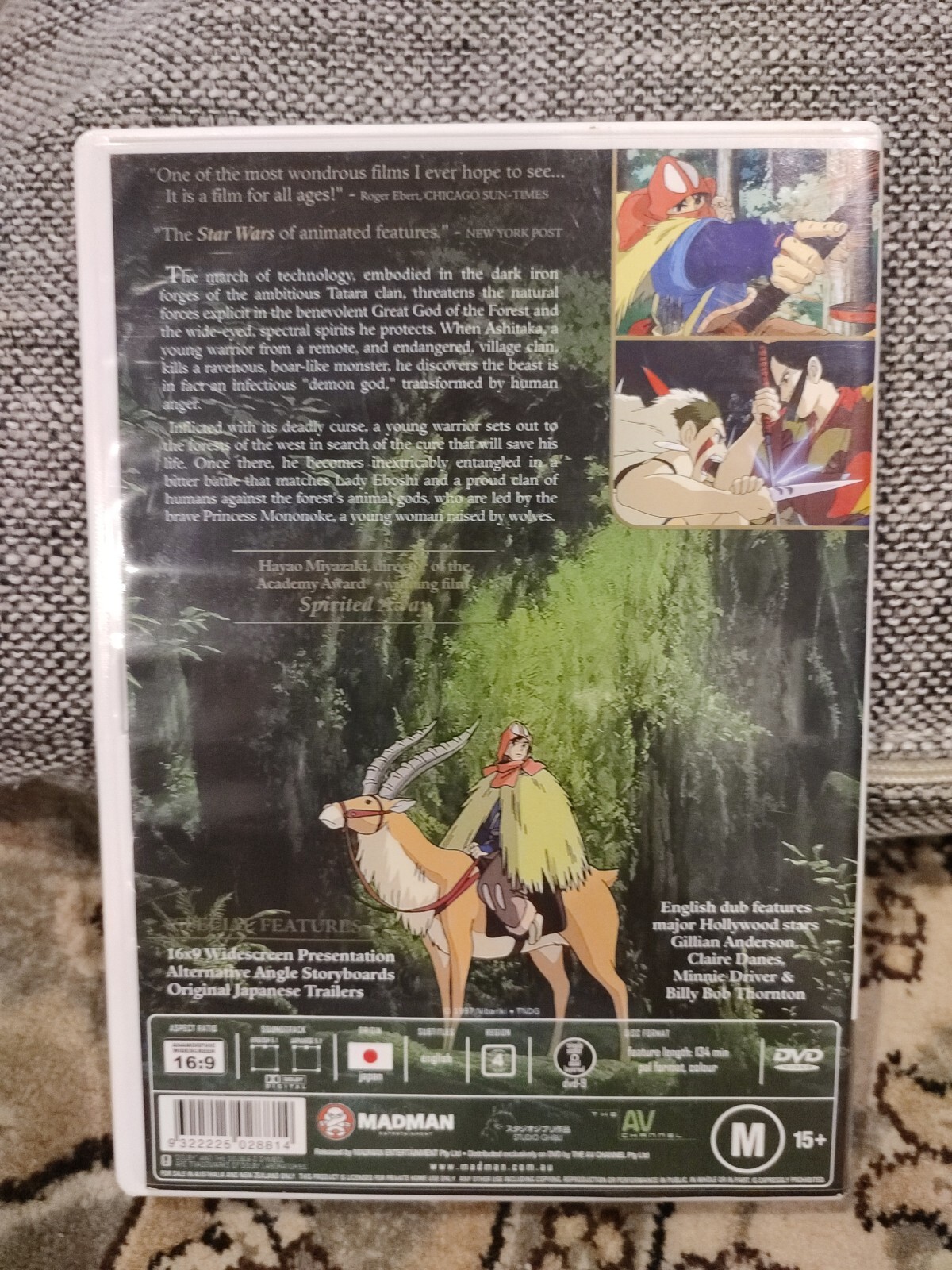 Princess Mononoke Anime DVD, 1997 Region 4 Studio Ghibli Madman FREE ...