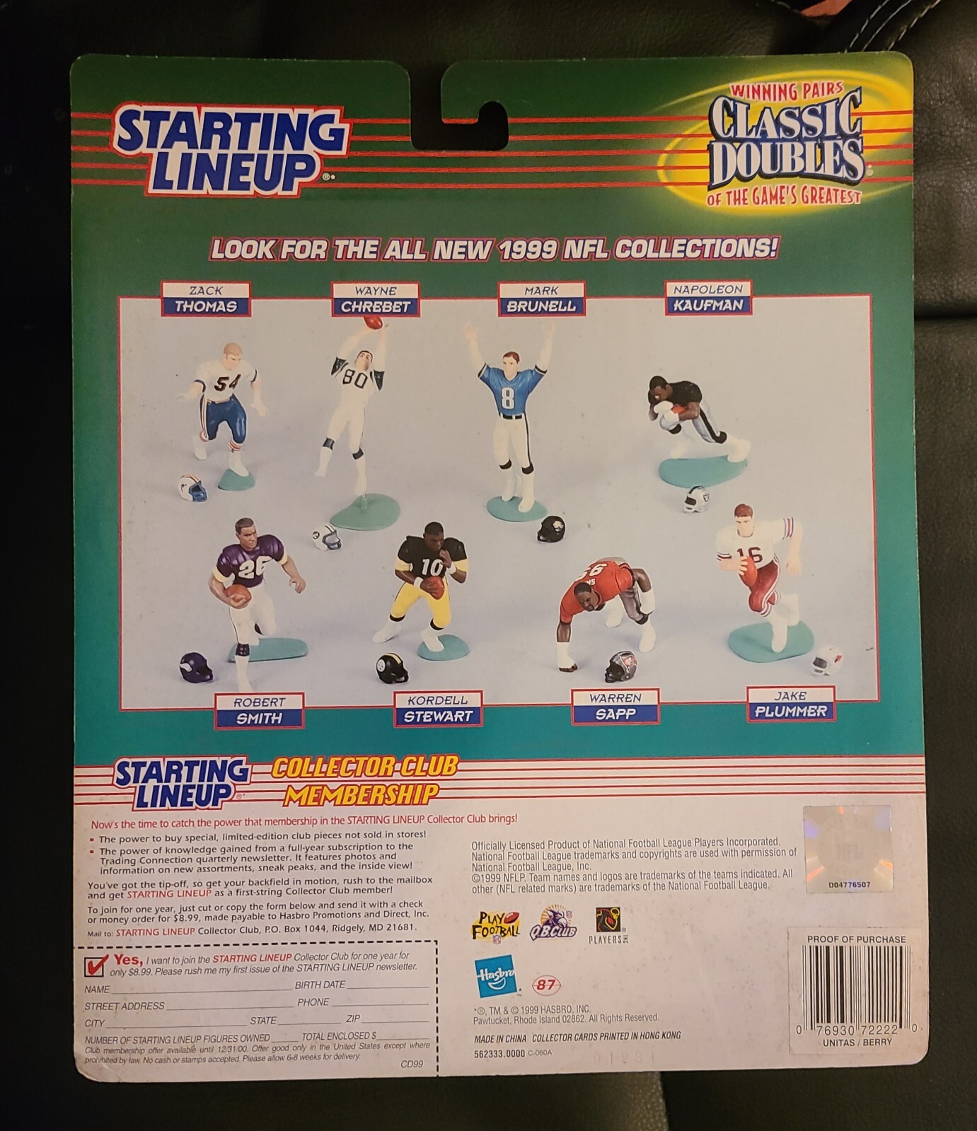 STARTING LINE UP CLASSIC DOUBLES 99/2000 JOHNNY UNITAS RAYMOND BERRY ...