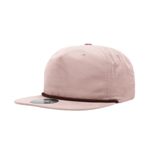 DECKY 5 Panel High Profile Relaxed Cotton Blend Rope Hat One Size Peach ...