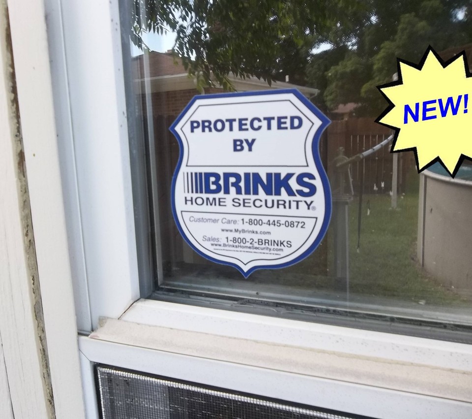 BRINKS Home Security Alarm Monitoring System Window Warning Stickers ...