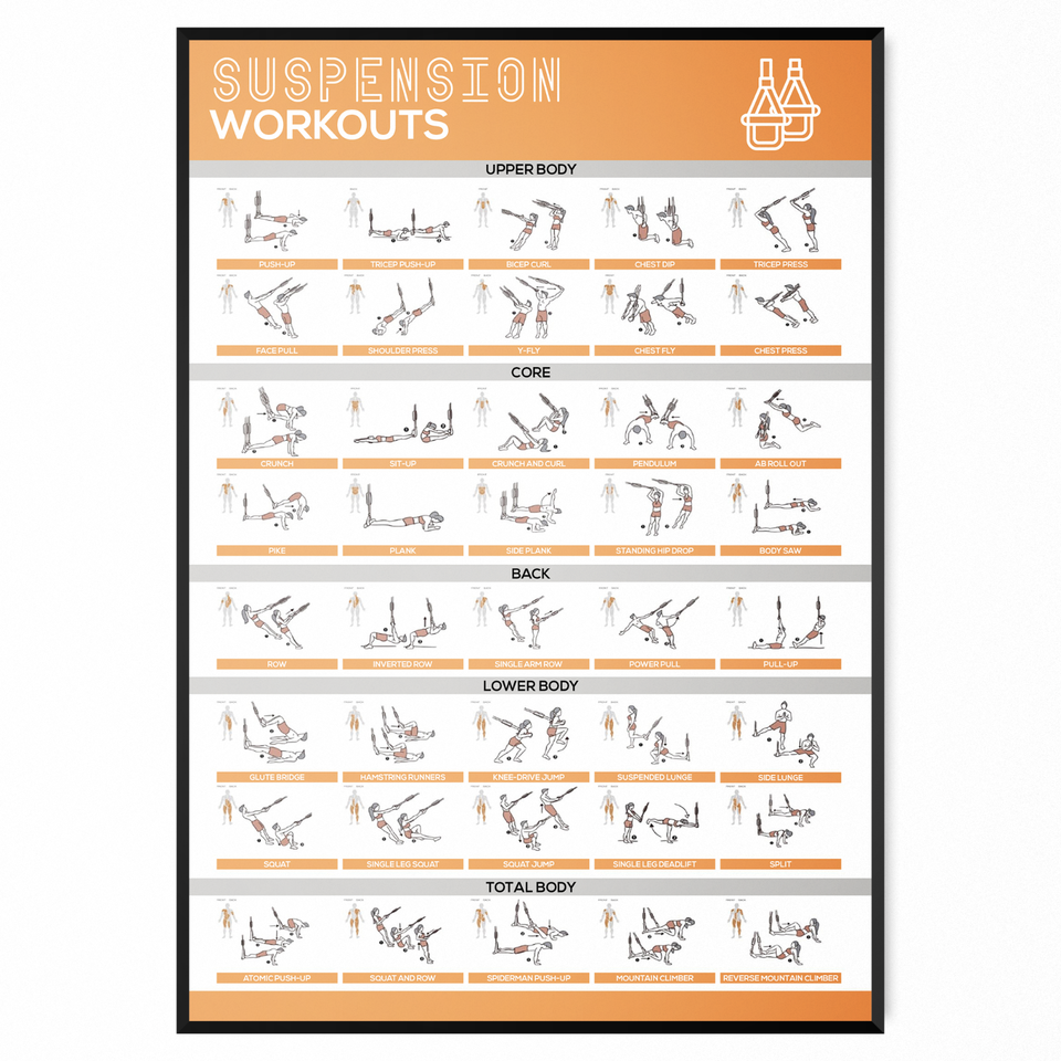 GYM WORKOUT POSTERS Exercises Dumbbell Barbell Kettlebell Cable Machine ...