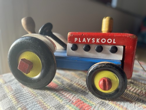 VINTAGE 1950's PLAYSKOOL WOODEN TAKE-APART TRACTOR TOY - COMPLETE | eBay