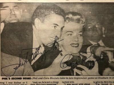VERY RARE NY Post Article Signed Phil Rizzuto and Cora Rizzuto - HOLY ...