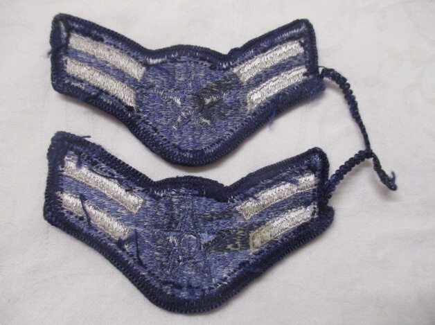 US AIR FORCE Rank Insignia White Chevrons Blue Star embroidered patches ...