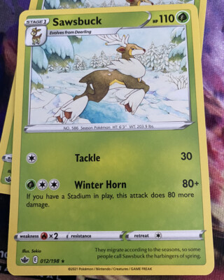 SAWSBUCK 012/198 SWSH06: CHILLING REIGN POKEMON CARD RARE NM/M FAST ...