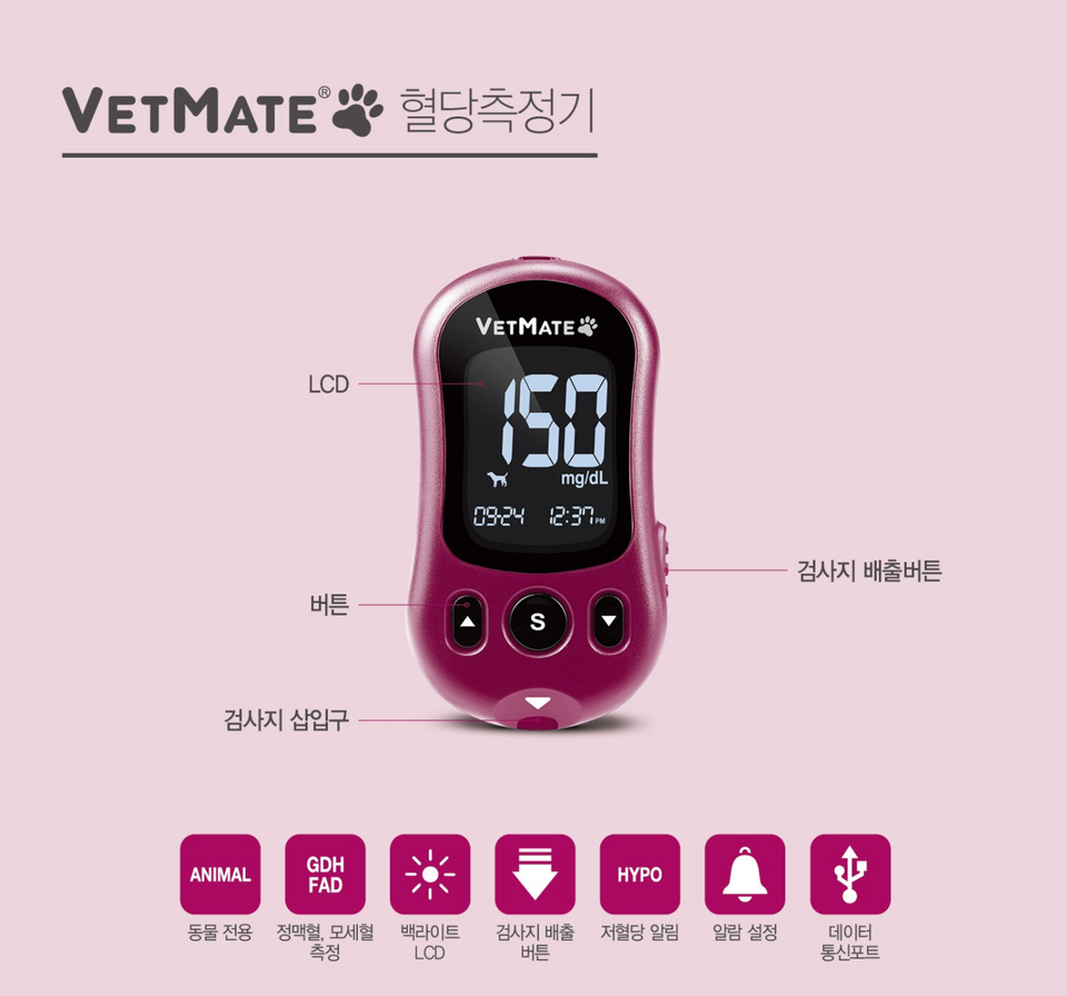 VETMATE for Diabetic Blood Glucose Meter Monitor System for Dog Pet Cat ...