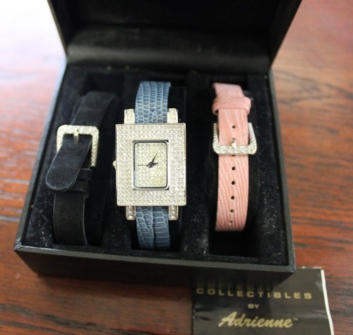 ADRIENNE Real Collectibles Watch Set Interchangeable Leather Bands ...