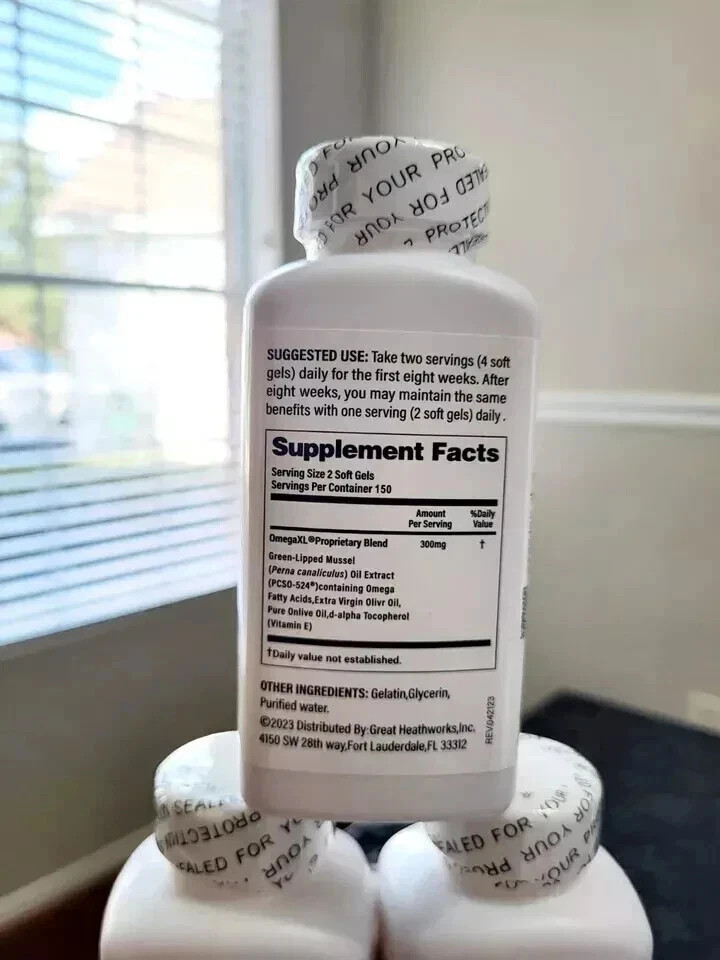 Omega XL 300ct by Great HealthWorks: Small, Potent, Joint Pain Relief ...