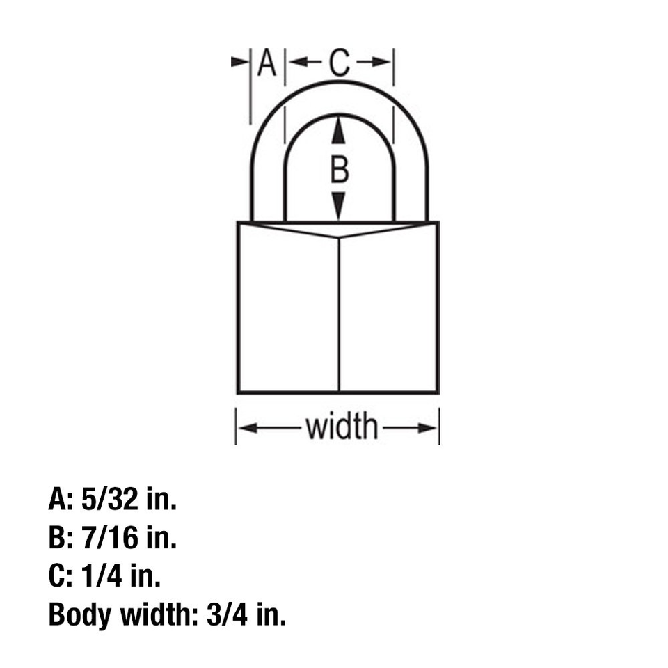 Master Lock Keyed Padlocks 4pk- 121Q, Covered Solid Body 3/4" Wide ...