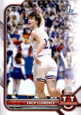 2021-22 Bowman University Basketball #7 Zach Clemence Kansas Jayhawks ...