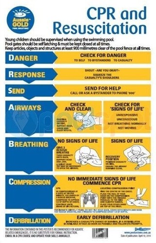 Metal Pool Safety CPR Resuscitation PVC Sign SPASA approved | eBay