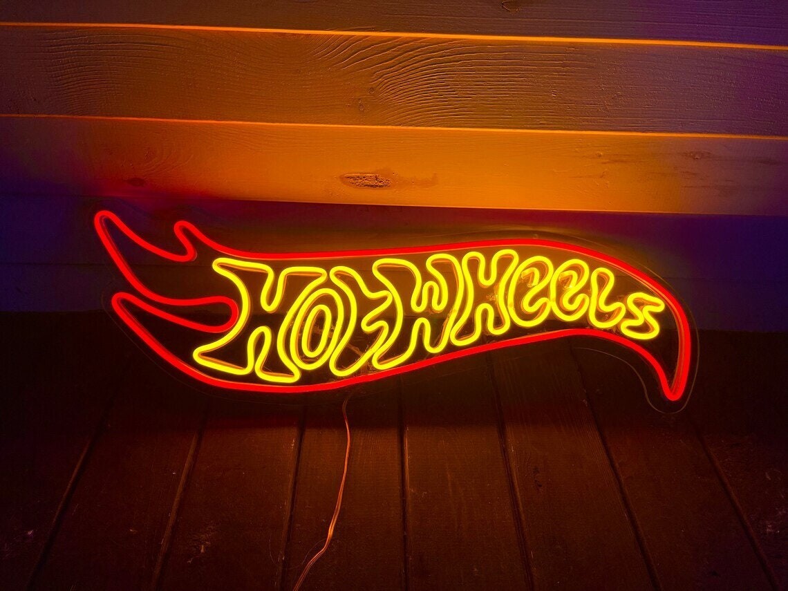 Hotwheels Neon Sign, Hotwheels Neon Sign Bedroom, Hotwheels Logo Led ...