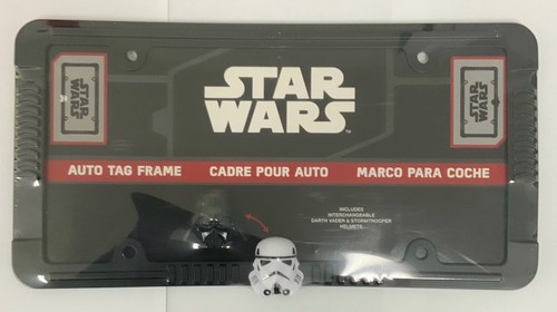 Star Wars License Plate Auto Tag Frame Darth Vader Stormtrooper Heads ...