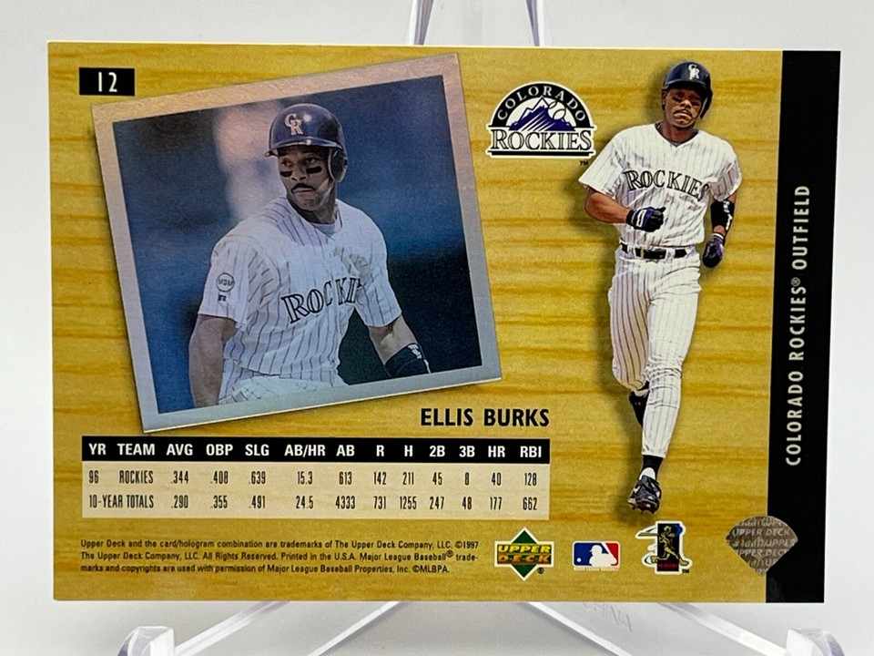 1997 Upper Deck UD3 MLB Card #12 Homerun Heroes Ellis Burks Colorado ...