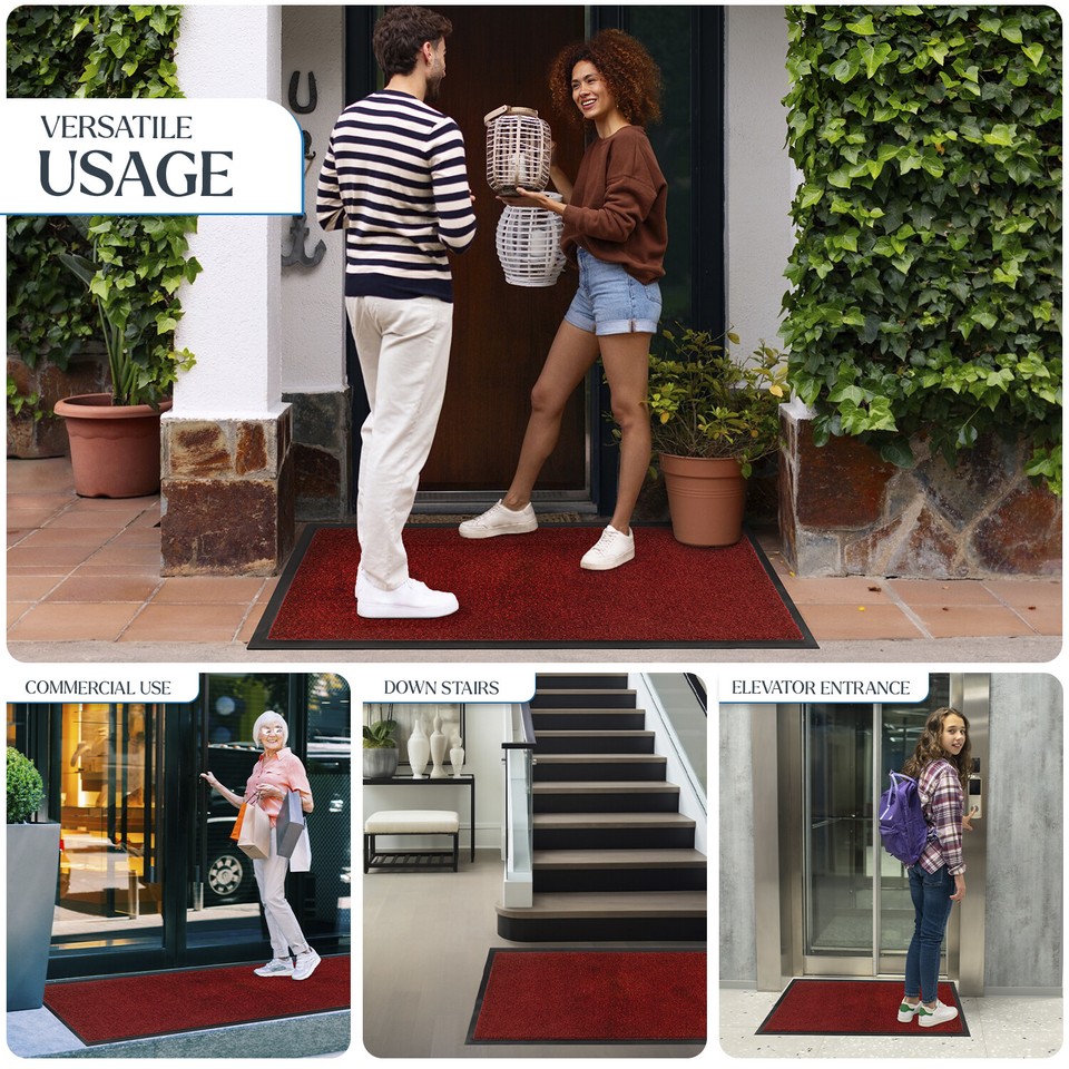 Large Indoor Door Mat Entrance Rug Dirt Trapper Non Slip Washable ...