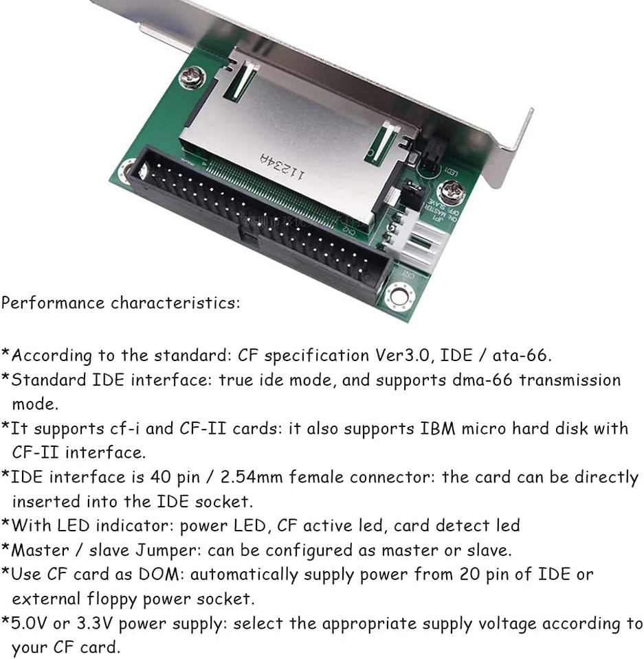 40-Pin CF to IDE Adapter: Compact Flash Card to 3.5" Converter - 1 ...