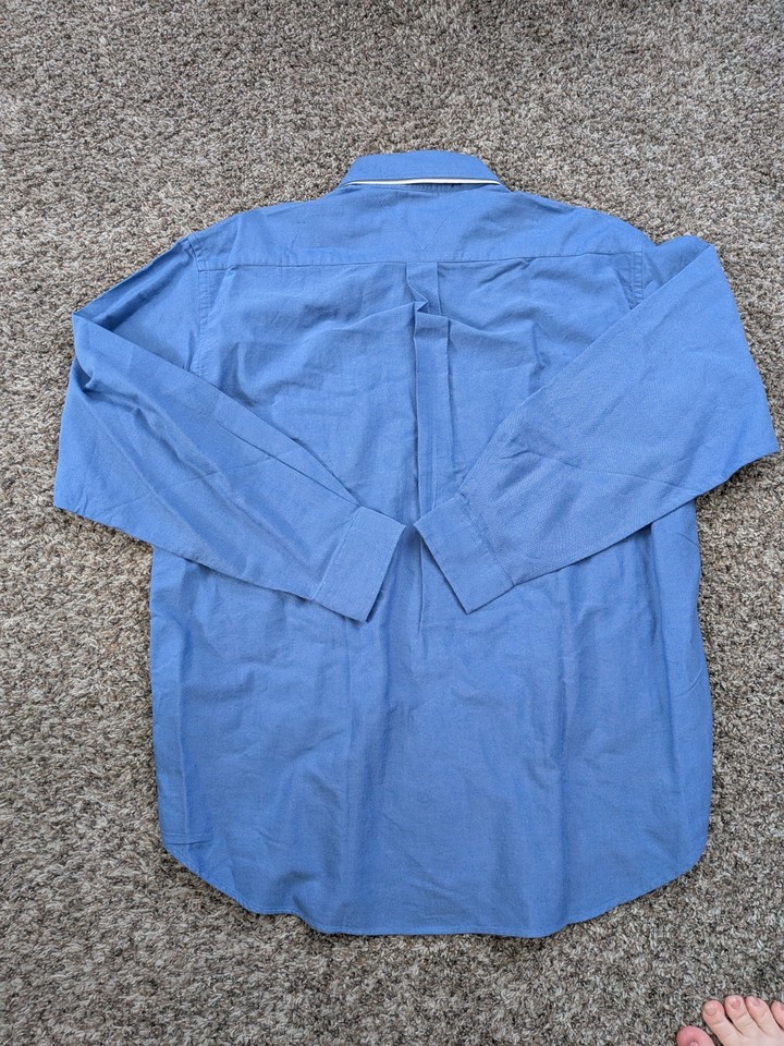 Tommy Hilfiger Button Up Shirt Long Sleeve Blue Mens Size Large NWT ...