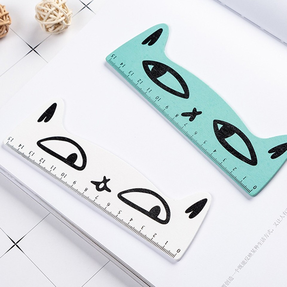 4 Pcs Small Straight Edge Ruler Cartoon Animal Lightweight 15cm Cat ...