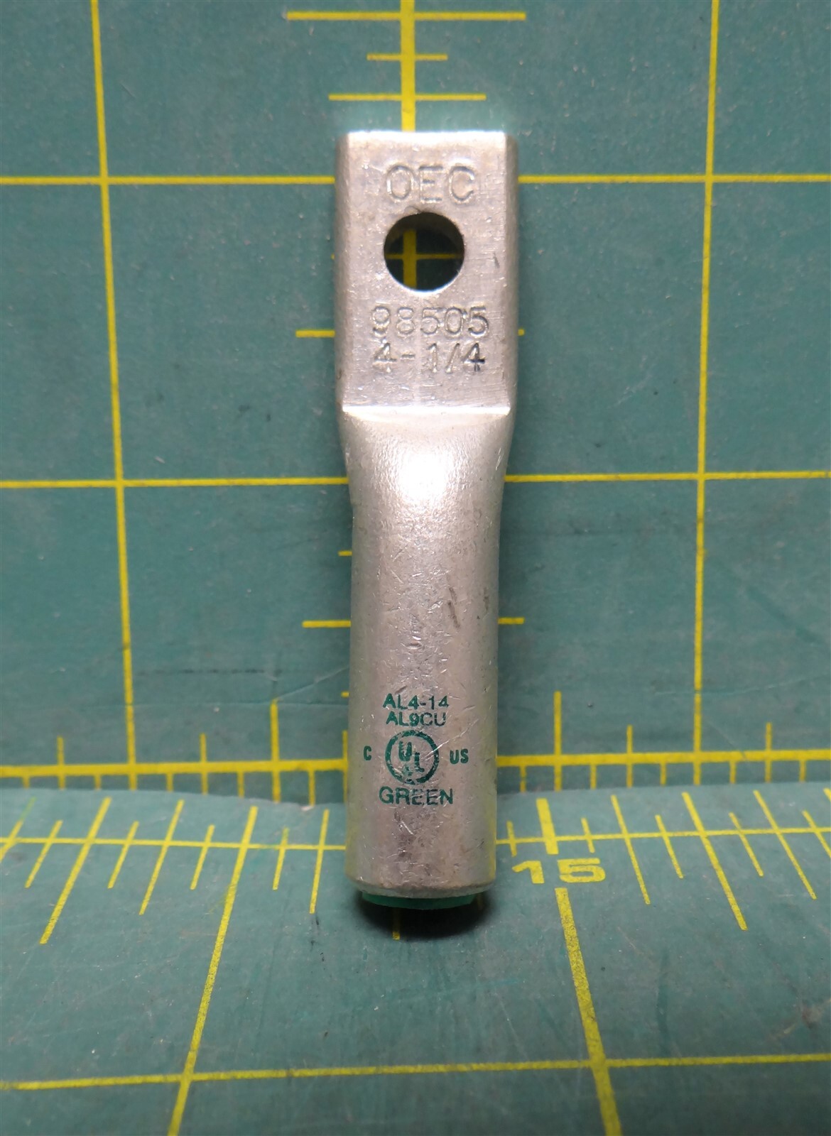 Compression Lug OEC 98505 4-1/4 AL4-14 AL9CU Green Die 1-Hole Long ...