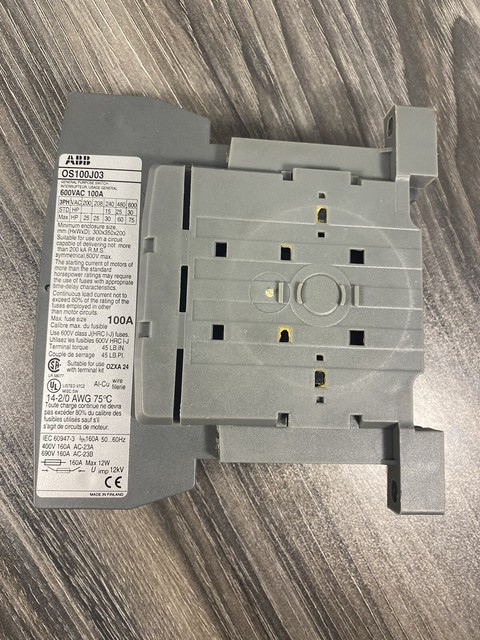 ABB OS100J03 Fusible Disconnect Switch 600v 100a for sale online | eBay
