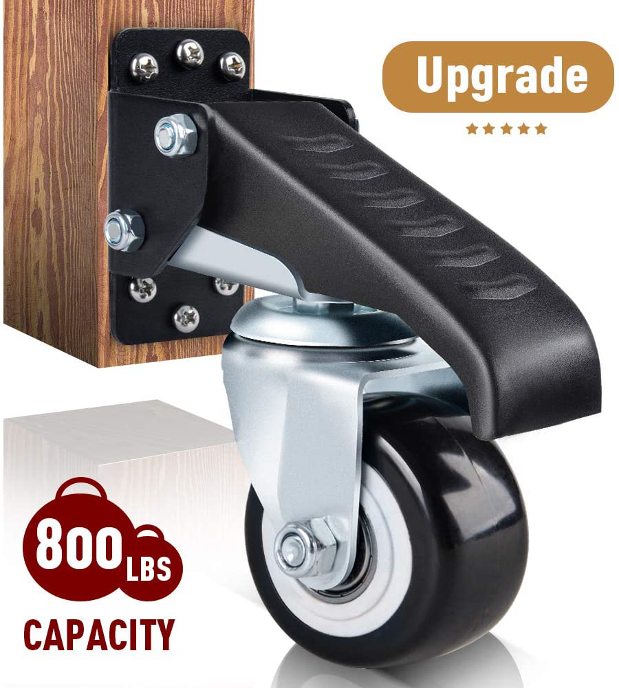 Casters SET OF 4 Workbench Caster Kit Heavy Duty Retractable Work Bench ...