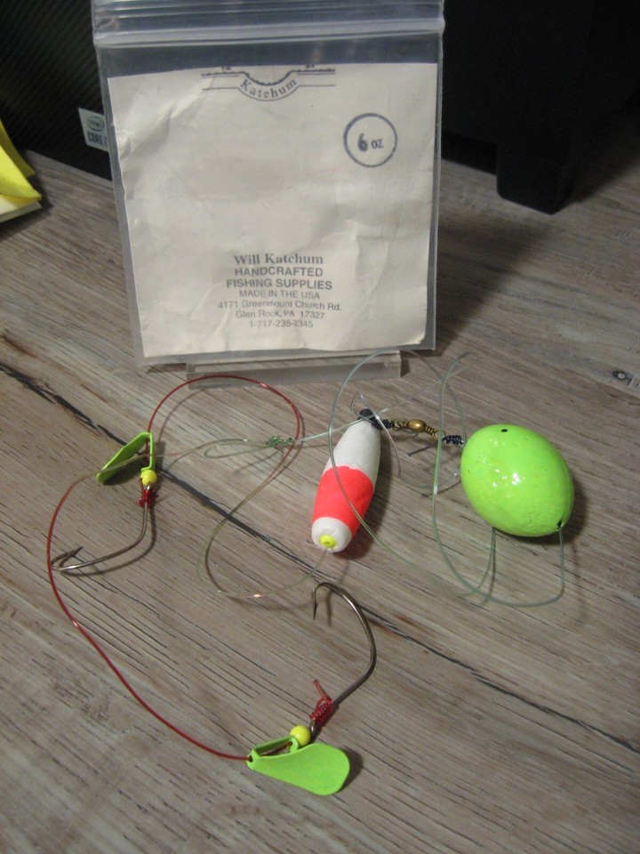 Katchum 6 Oz Oval Ball Pre-Tied Saltwater Rig 2 Fish Hooks 2 Spinners ...