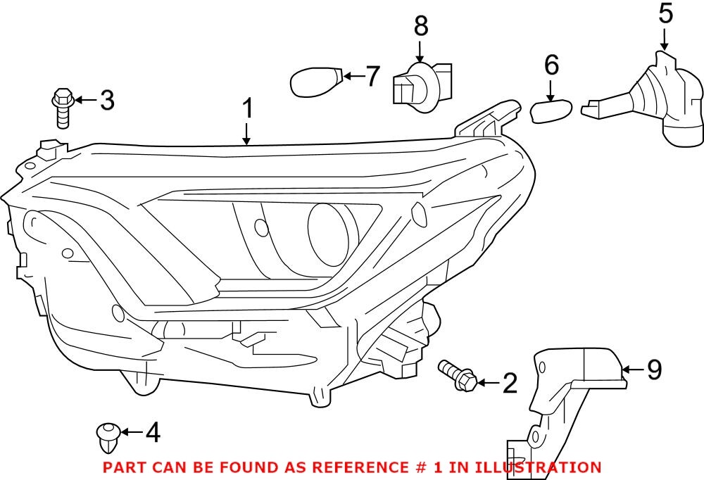 16-18 Toyota Rav4 Headlight Headlamp Right OEM 811100R080 for sale ...