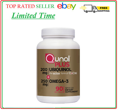 Qunol Plus CoQ10 Ubiquinol 200 mg. with Omega-3, 90 Softgels | eBay