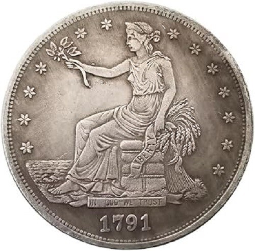 1791 Trade Dollar Coin Liberty American Liberty Coin United States of ...