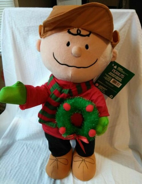 Peanuts Charlie Brown Holiday Greeter 20" Christmas Plush by Gemmy 2018 ...