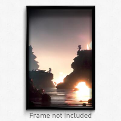 Pixel Art Poster - Rubbery Badland (8 Bit Psychedelic Trippy Video Game ...
