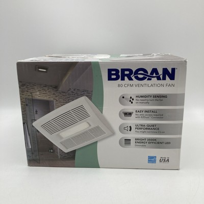 Broan 80 CFM Humidity Sensing Ultra Quiet Fan with Light (CST80SL) NIB | eBay