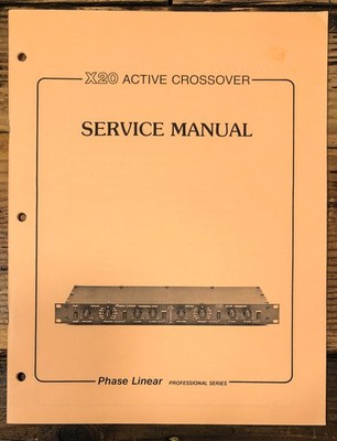 Phase Linear X 20 X-20 Active Crossover Service Manual *Original* | eBay