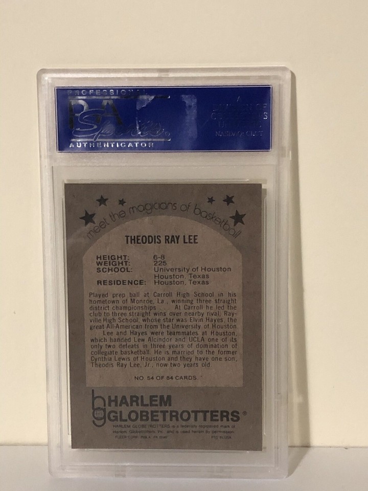 1971 Fleer Globetrotters 84 PSA 8 Theodis Ray Lee #54, Only 5 Graded ...