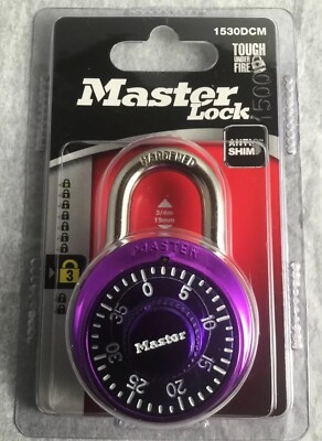 Master Lock 1530DCM Combination Lock Purple New School Locker Sealed | eBay