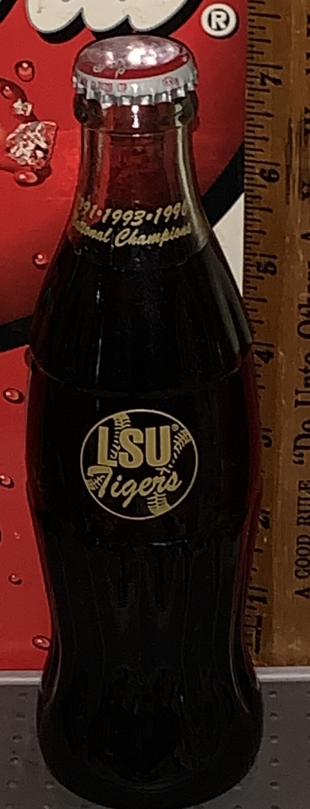 1997 LSU TIGERS NATIONAL BASEBALL CHAMPIONS 3 TIMES 8OZ GLASS COCA COLA ...