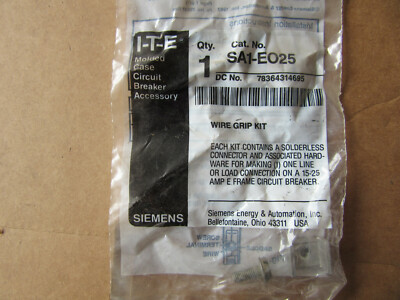 (11) ITE Siemens SA1-EO25 Circuit Breaker Wire Grip Kit NEW!!! in ...