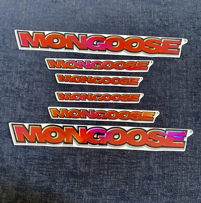 NOS Mongoose Pro Old School Bmx Red Decal/Sticker Kit For Down Tube ...