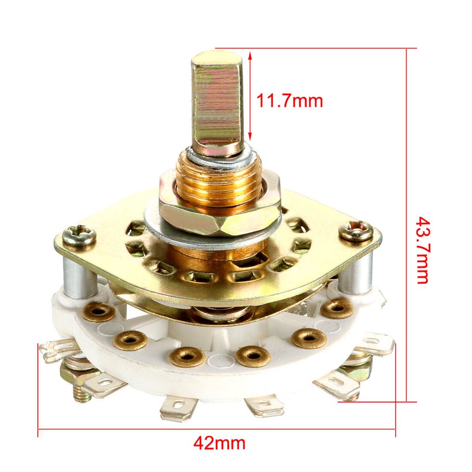 1P7T 1 Pole 7 Position 1 Deck Band Channel Rotary Switch Selector with ...