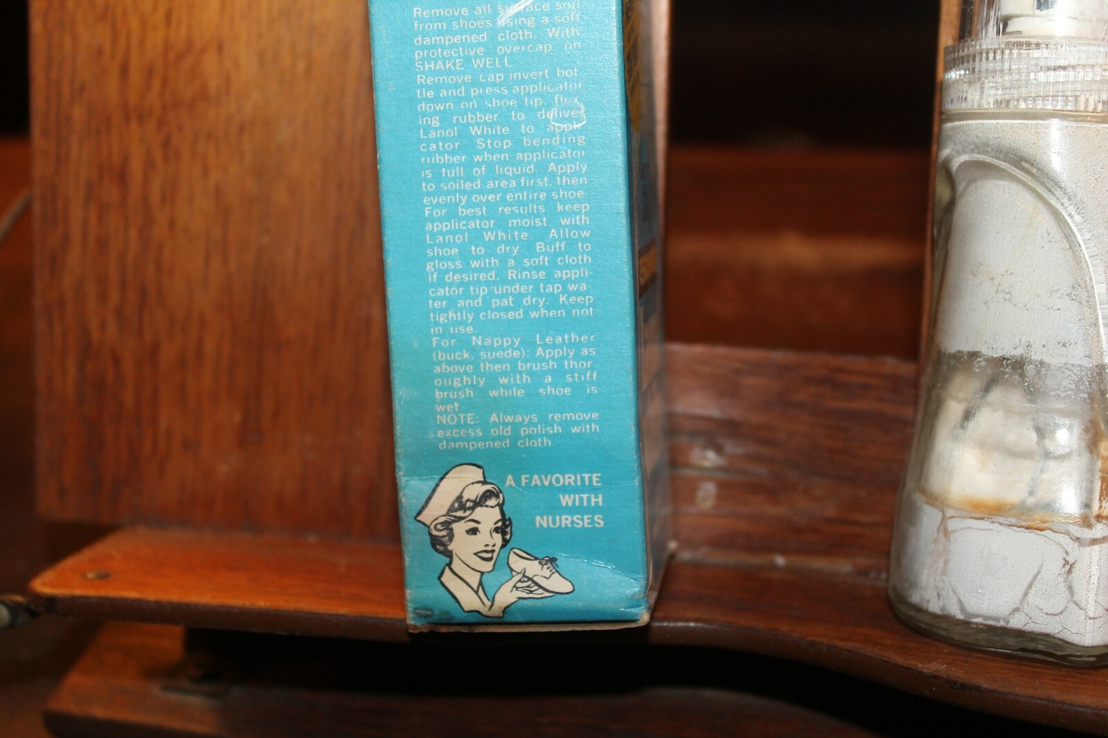 Vintage 1960's ESQUIRE Lanol-White Glass Bottle in Box Shoe Polish | eBay