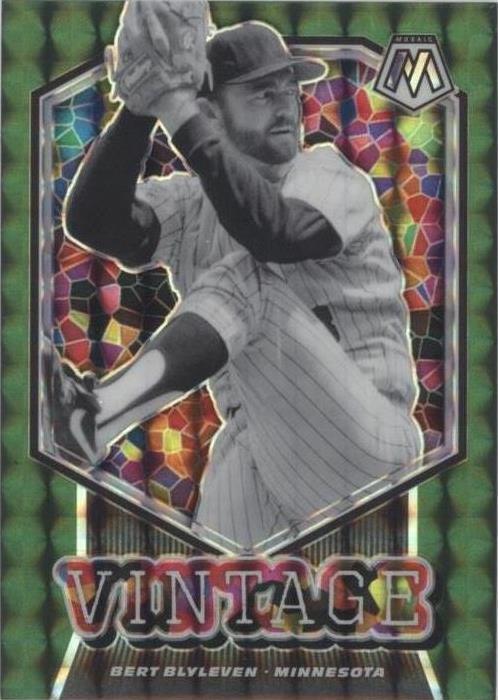 2021 Panini Mosaic - Vintage Bert Blyleven #V11 Green Mosaic Prizm for ...