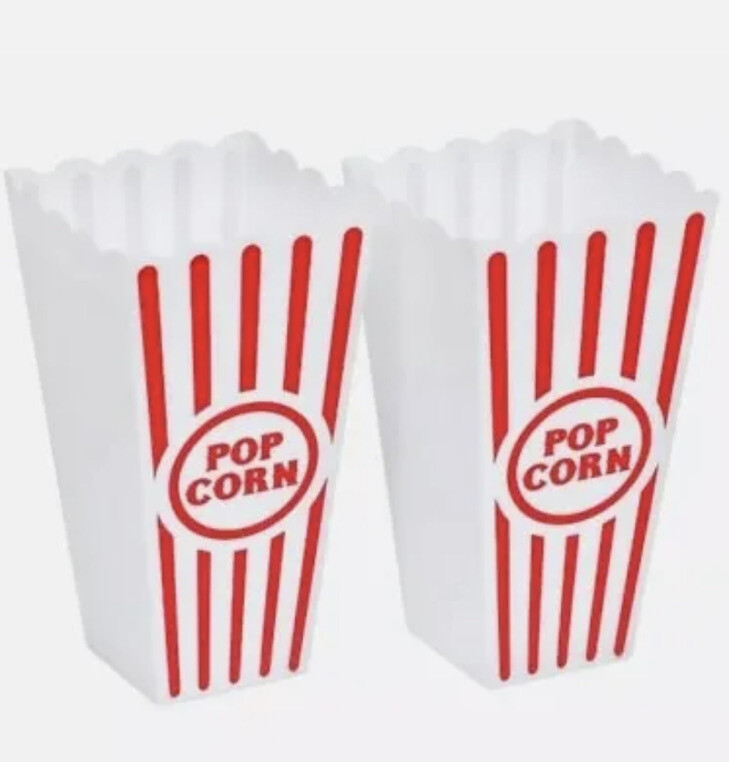 Popcorn Buckets Reusable Plastic Movie Tub (2) Plastic 3.5 Cup Tubs | eBay