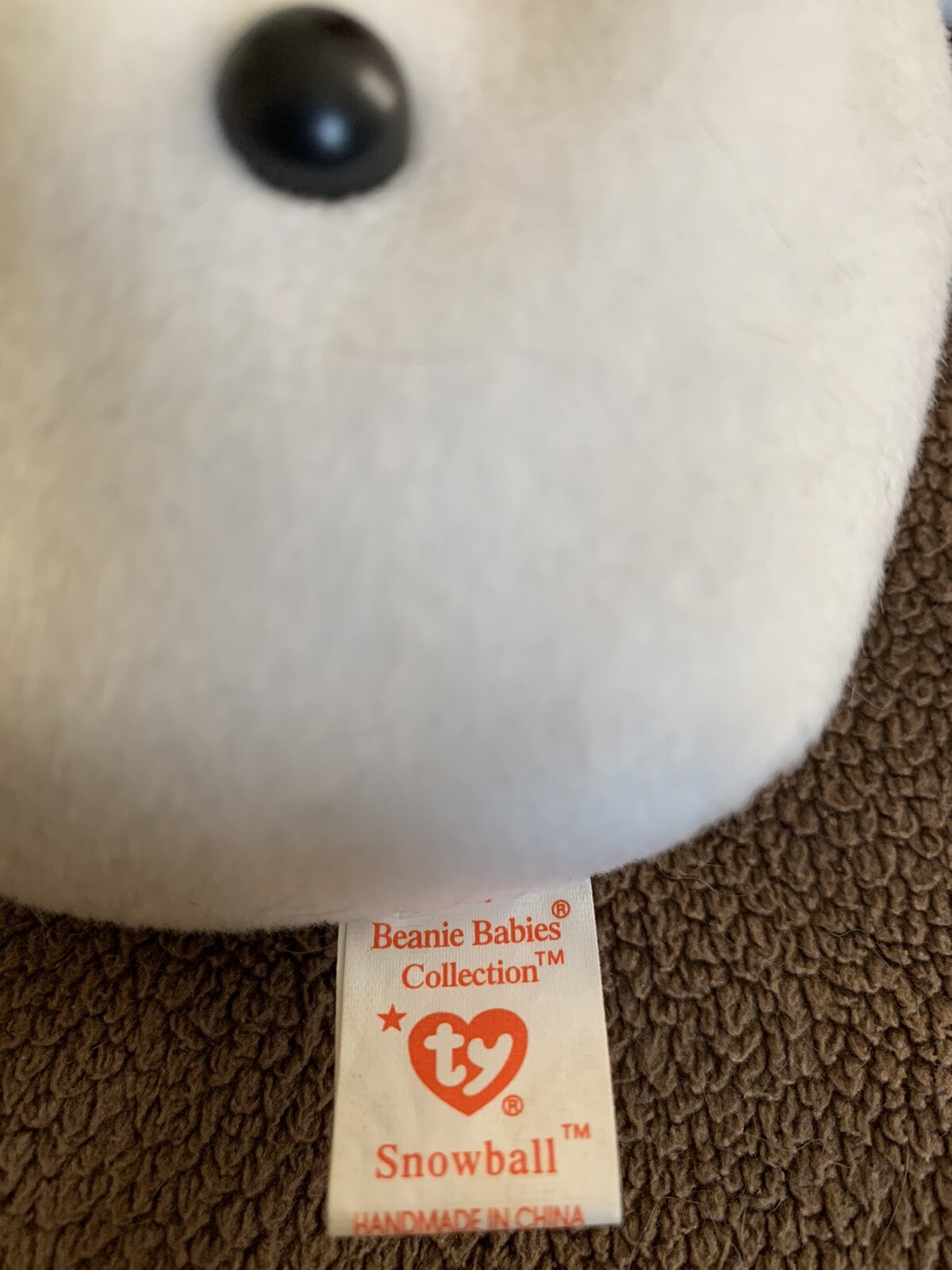 RARE TY Beanie Baby Snowball Snowman style 4201 PVC Pellets. Preowned ...