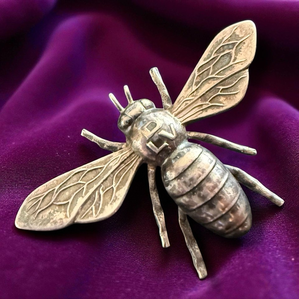 Bee Brooch Antique 835 Silver German 1930s DLV Insect Bug Greifenkunst ...