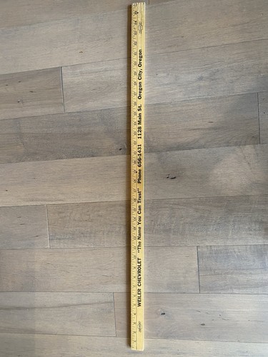 vintage wooden yardstick-Weiler Chevrolet 1965 | eBay