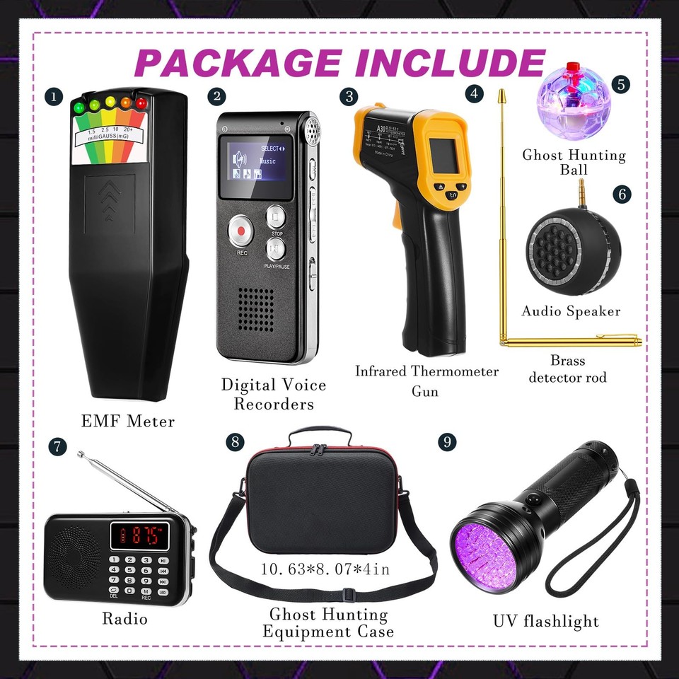 11 Pcs Ghost Hunting Equipment Kit Include Ghost Hunting Box ...