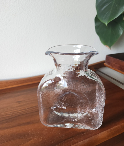BLENKO DOUBLE SPOUT WATER PITCHER CLEAR TEXTURED GLASS | eBay