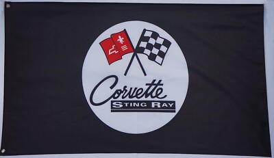 CORVETTE STING RAY FLAGS. LARGE 3FT X 5FT SIZE C1 C2 C3 C4 C5 C6 C7 C8R ...