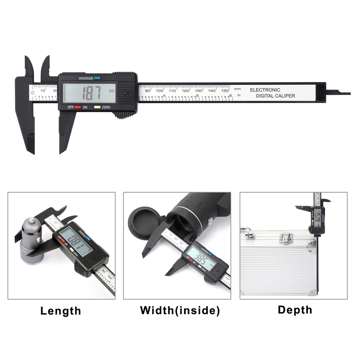 Digital Calipers Preciva Digital Caliper, Rechargeable 6 Inch Vernier ...