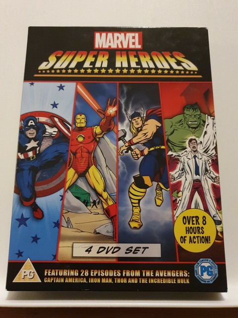 Marvel Super Heroes 4 DVD Set 28 Episodes From The Avengers PAL Region ...